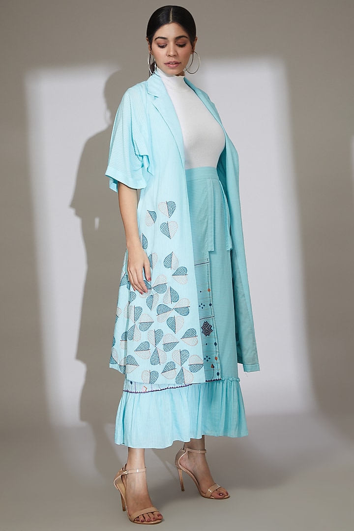 Blue Embroidered Overlay Design by Beejoliyo at Pernia's Pop Up Shop 2024