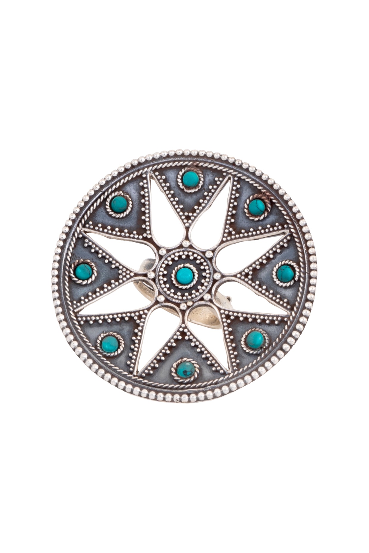 Black Rhodium Finish Turquoise Stone Ring In Sterling Silver by Bhatter ...