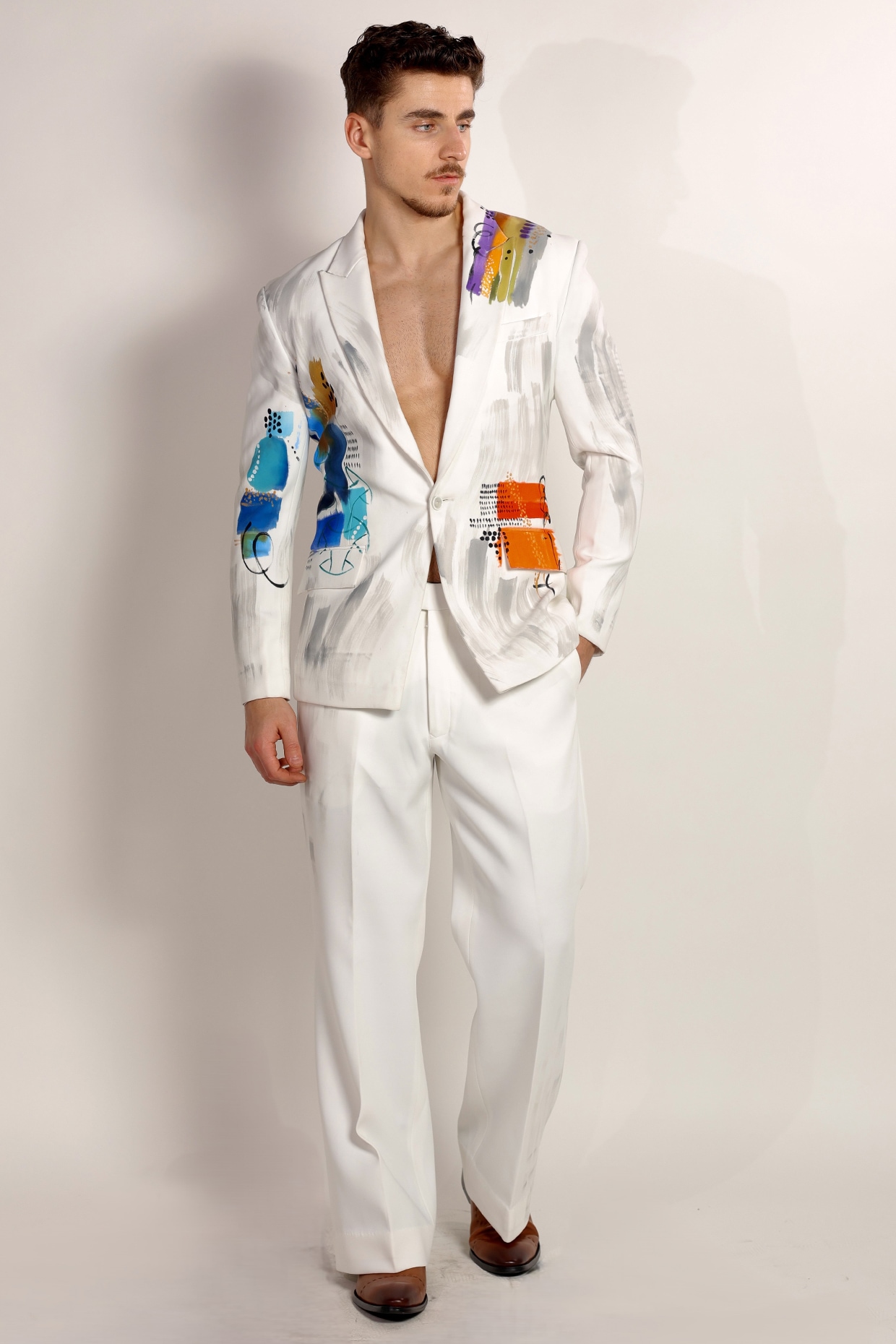 Snow White Manga Suiting Hand Painted Tuxedo Set by Bharat Reshma at ...