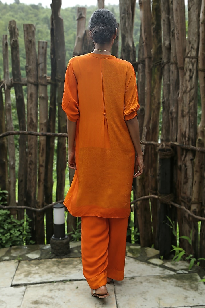 Orange Crepe Co-Ord Set by Basil Leaf at Pernia's Pop Up Shop 2025