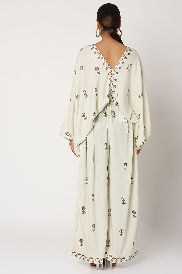 Mint Blue Hand Block Printed Jumpsuit by Bohame at Pernia's Pop Up Shop ...