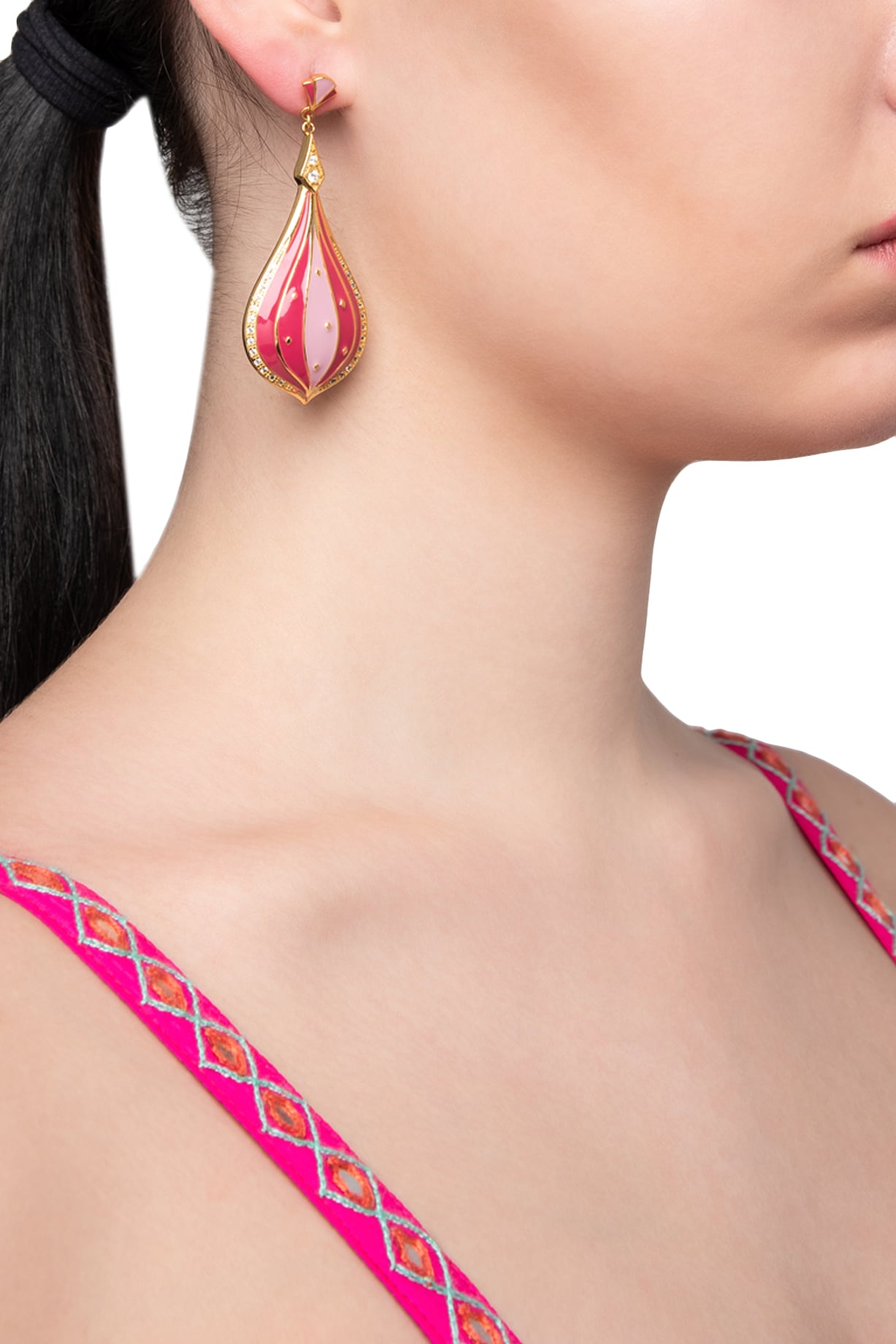 Coral Hot Air Balloon Earring available only at Pernia's Pop Up Shop. 2025