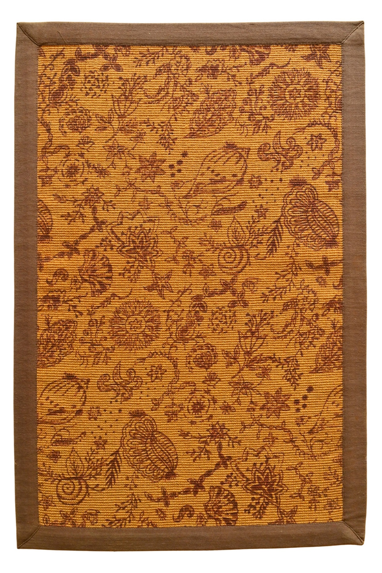 Beige & Coffee Jute Hand Painted Mats by Blue Lotus Design at Pernia's ...