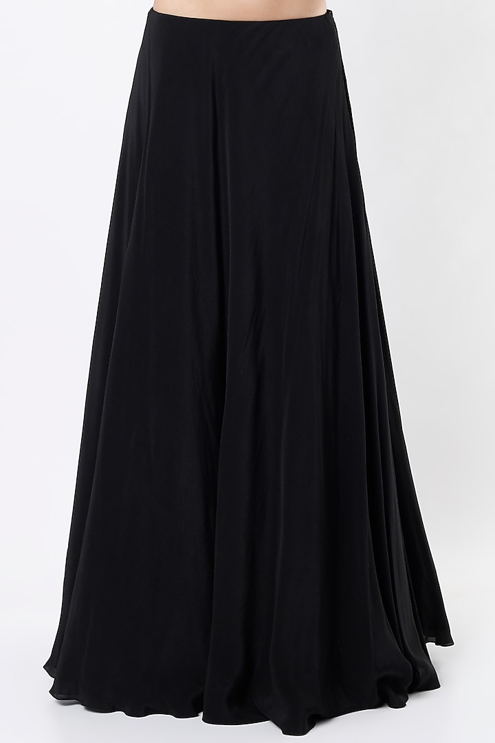 Black Crepe & Net Jacket Lehenga Set Design by Babita Malkani at Pernia ...