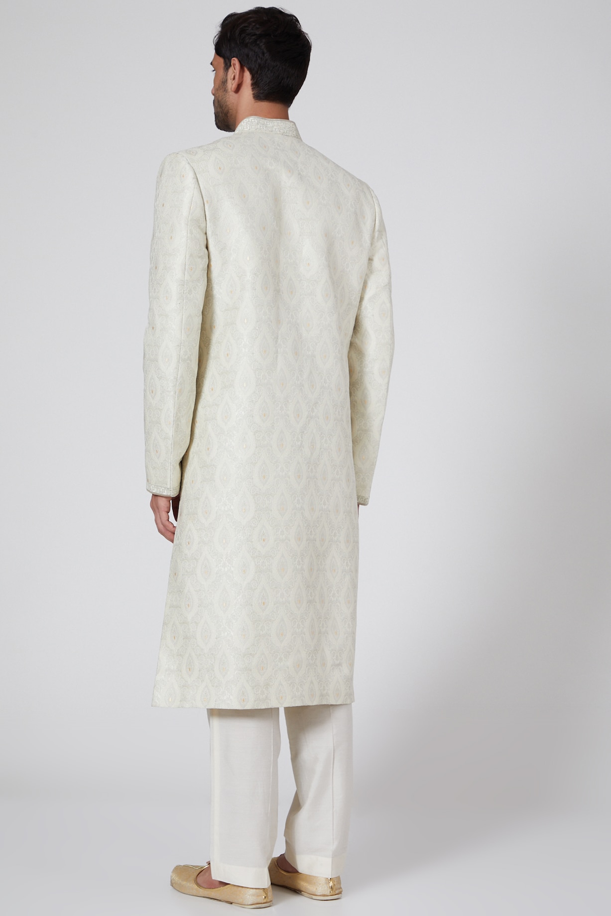 Buy Bubber Couture Off White & Silver Sherwani With Zardosi Work at ...