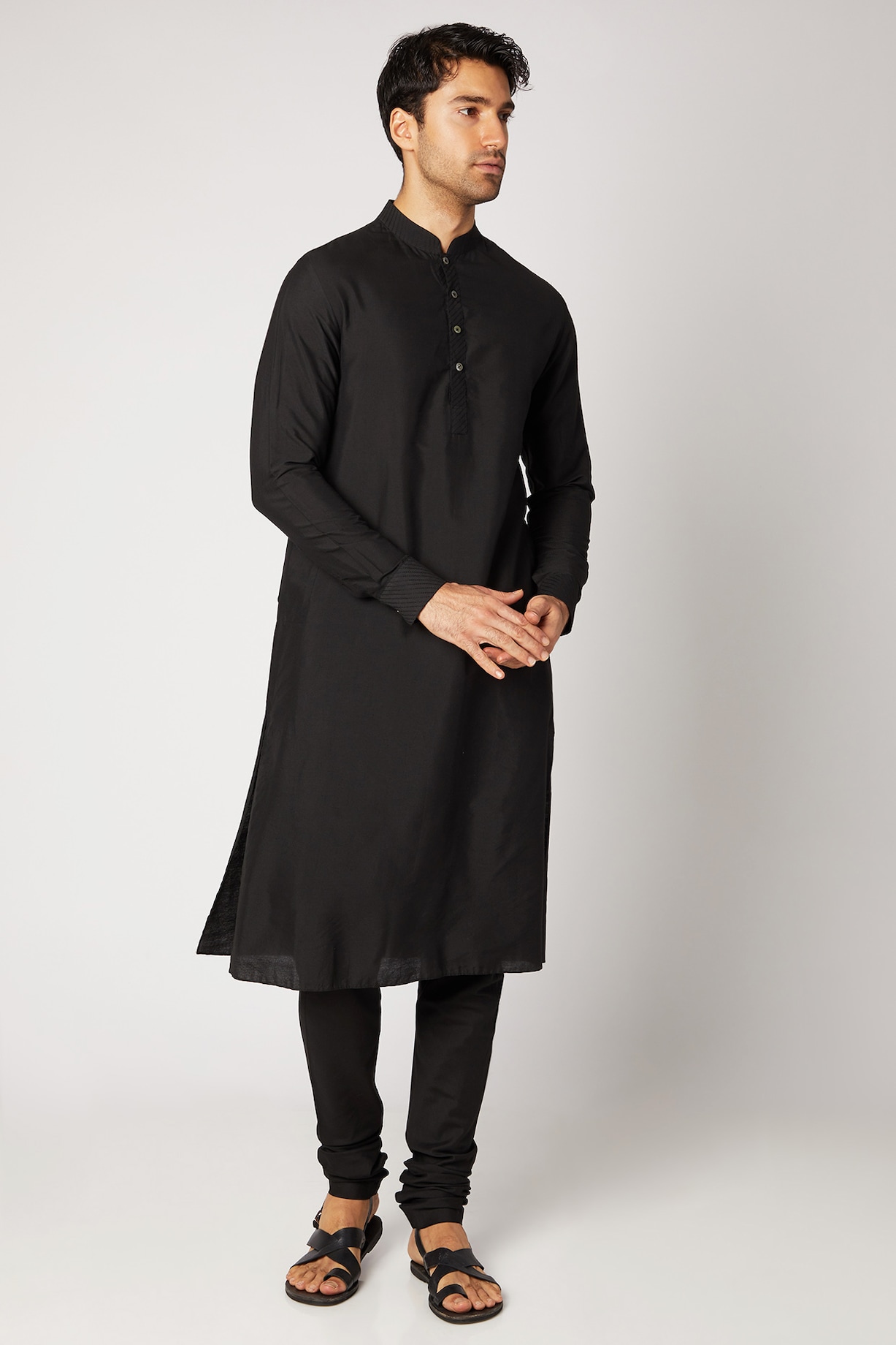Black Classic Kurta Set Design by Bubber Couture at Pernia's Pop Up ...