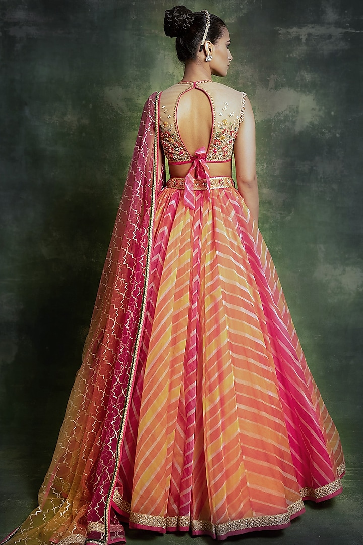 Multi Colored Printed Lehenga Set Design By Cedar And Pine At Pernias