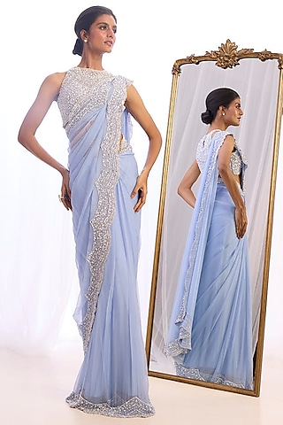 Buy Transparent Saree for Women Online from India's Luxury Designers 2025