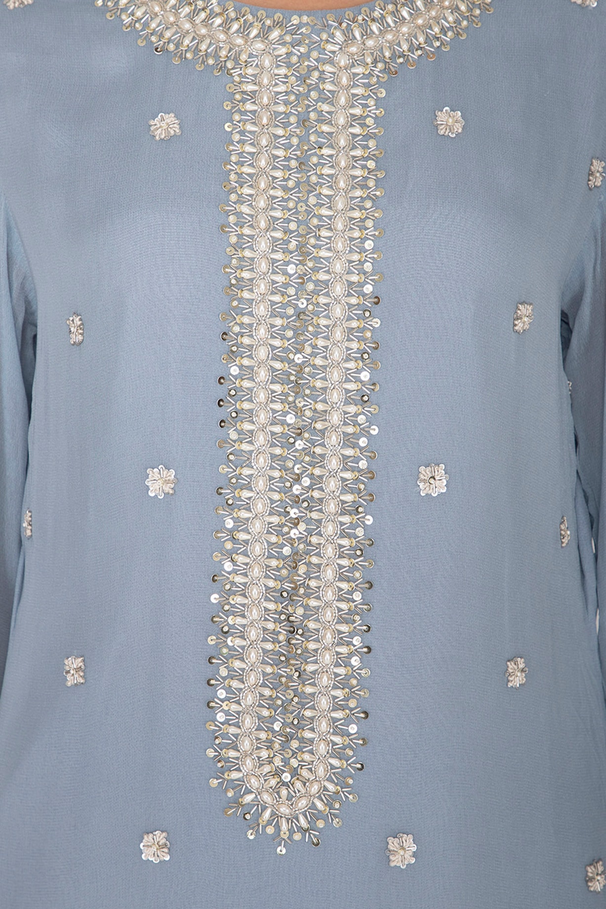 Powder Blue Sharara Set by Chhavvi Aggarwal at Pernia's Pop Up Shop 2025