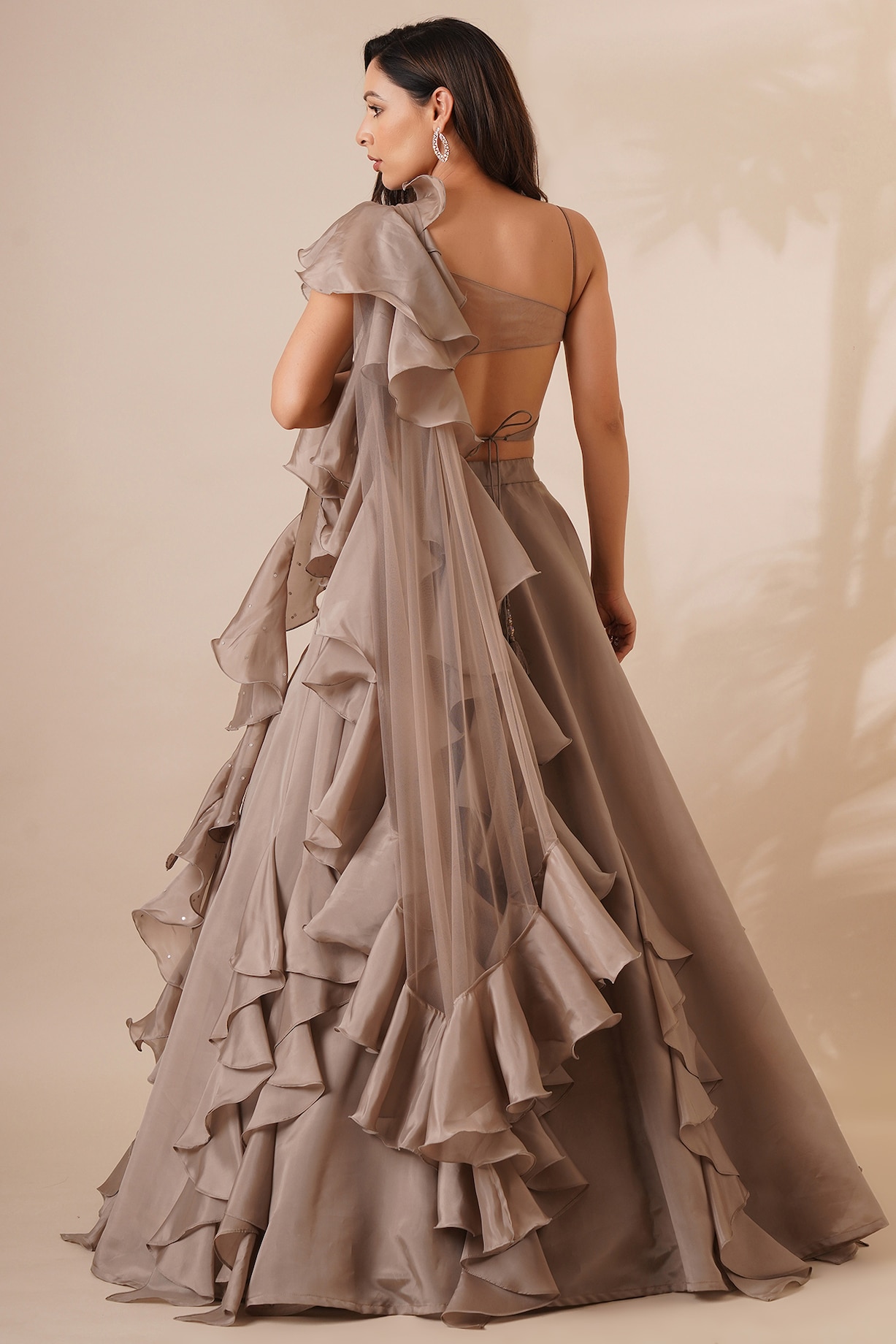 Beige Organza Lehenga Set by Chaashni by Maansi and Ketan at Pernia's ...