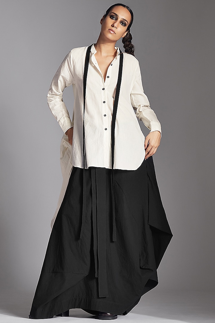 White Organic Cotton Deconstructed Shirt by Chola at Pernia's Pop Up ...