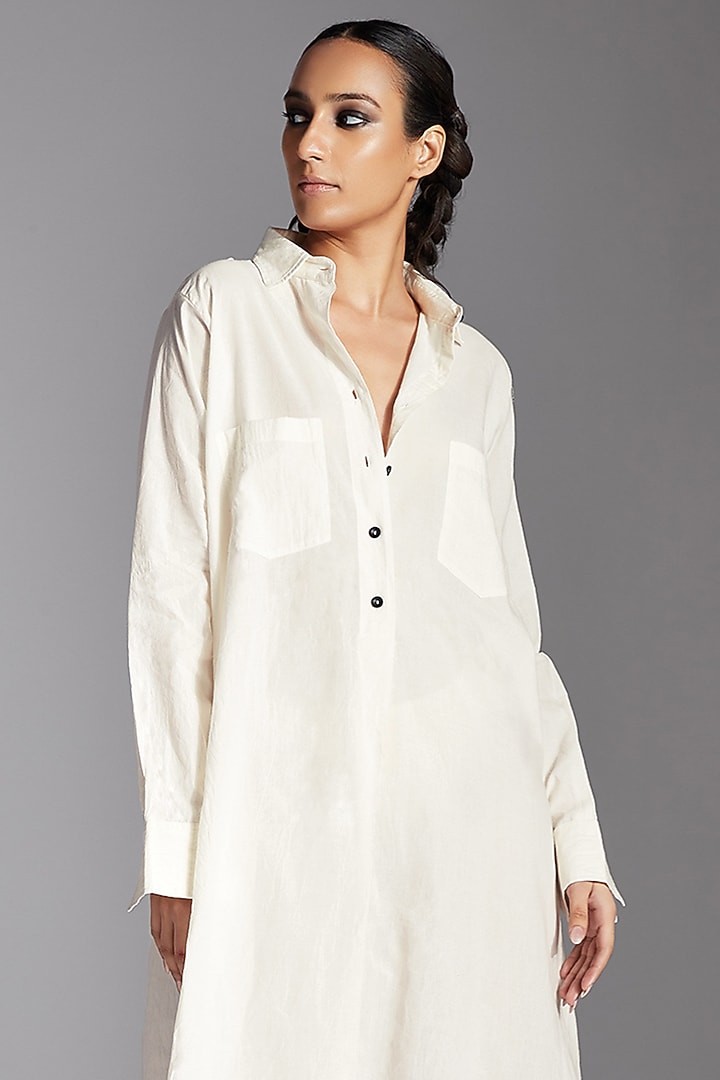 White Organic Cotton Shirt by Chola at Pernia's Pop Up Shop 2026