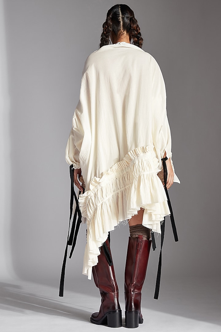 White Organic Cotton Deconstructed Shirt by Chola at Pernia's Pop Up ...