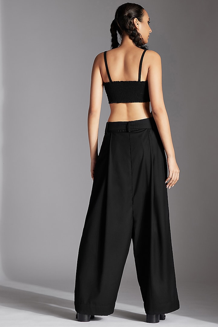 Black Organic Cotton Low-Crotch Trousers by Chola at Pernia's Pop Up ...
