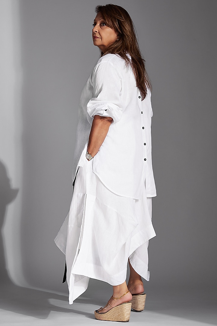White Linen Dhoti Skirt by Chola at Pernia's Pop Up Shop 2026