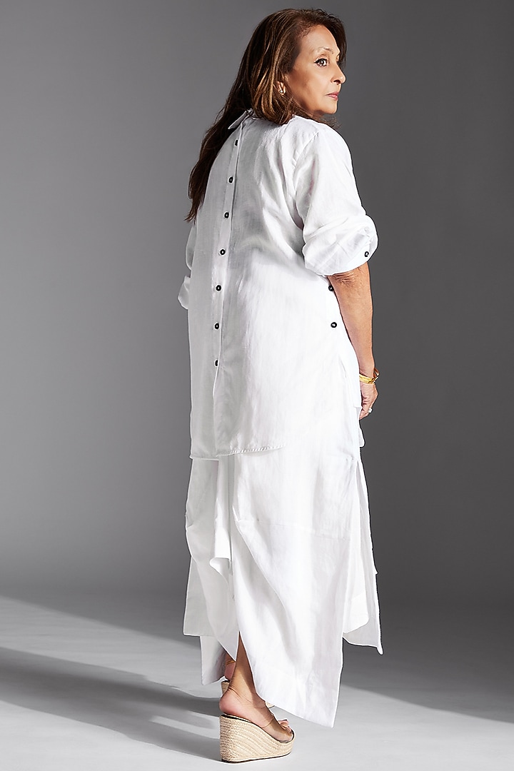 White Linen Dhoti Skirt by Chola at Pernia's Pop Up Shop 2026