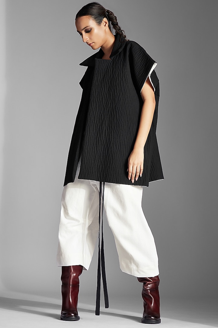 Black Organic Cotton Oversized Jacket by Chola at Pernia's Pop Up Shop 2026