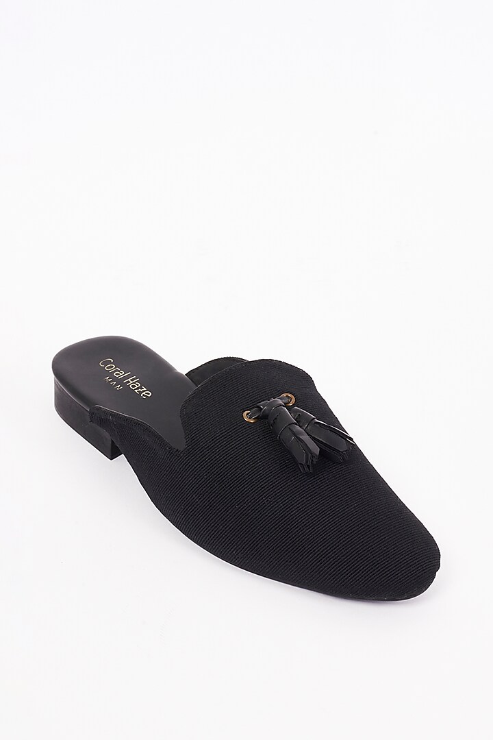 Jet Black Jacquard Open Shoes Design by CORAL HAZE MEN at Pernia's Pop ...