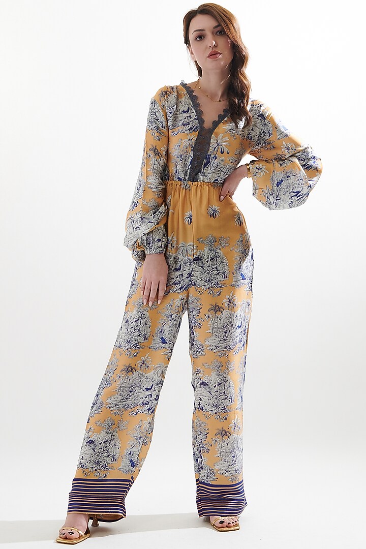 Multi-Colored Silk Printed Jumpsuit Design by Cin Cin at Pernia's Pop ...
