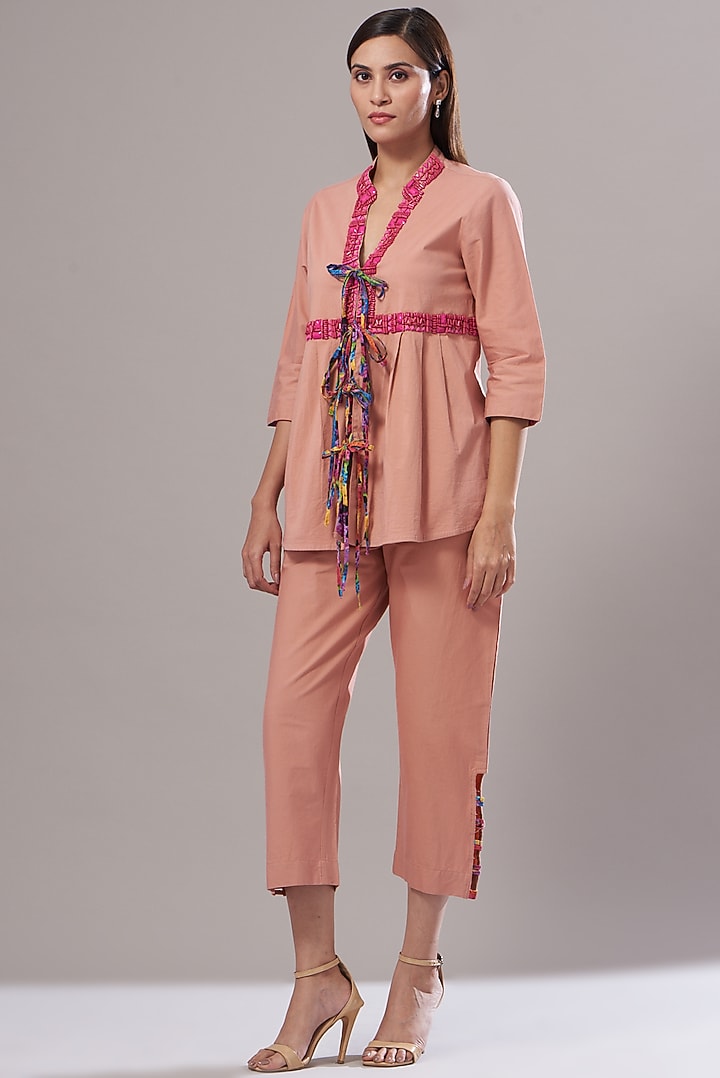 Blush Pink Poplin Printed Co-Ord Set Design by Cin Cin at Pernia's Pop ...