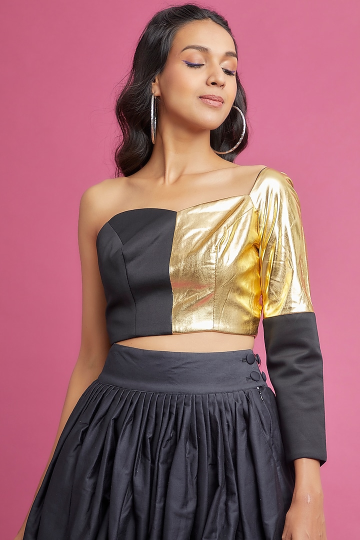 Black Lycra Skirt Set by The Circus by Sana Shah Bhattad at Pernia's ...