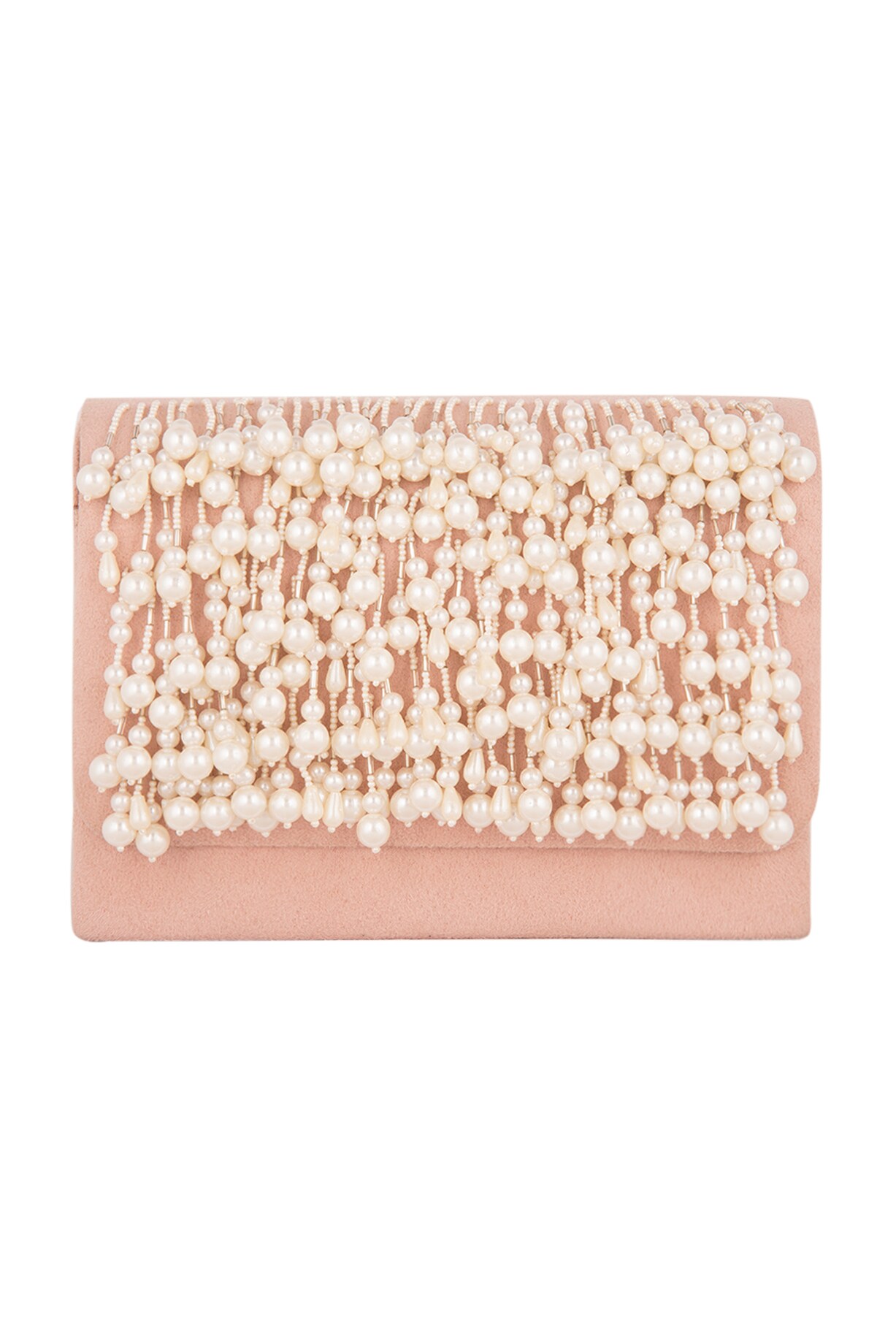Pink Pearl Hand Embroidered Clutch by Clutch'D at Pernia's Pop Up Shop 2025