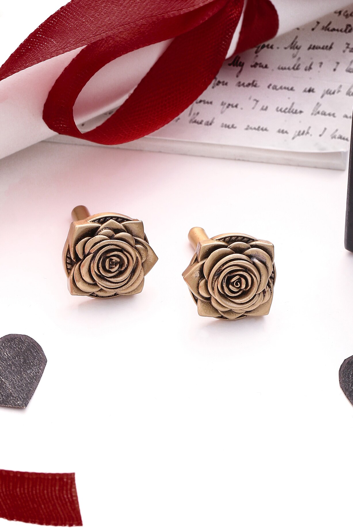 Antique Gold Brass Rose Cufflinks by Cosa Nostraa at Pernia's Pop Up ...