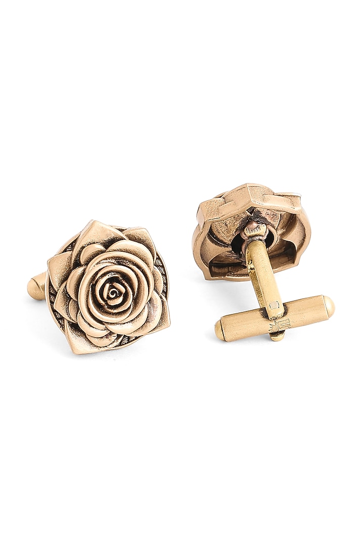Antique Gold Brass Rose Cufflinks by Cosa Nostraa at Pernia's Pop Up ...