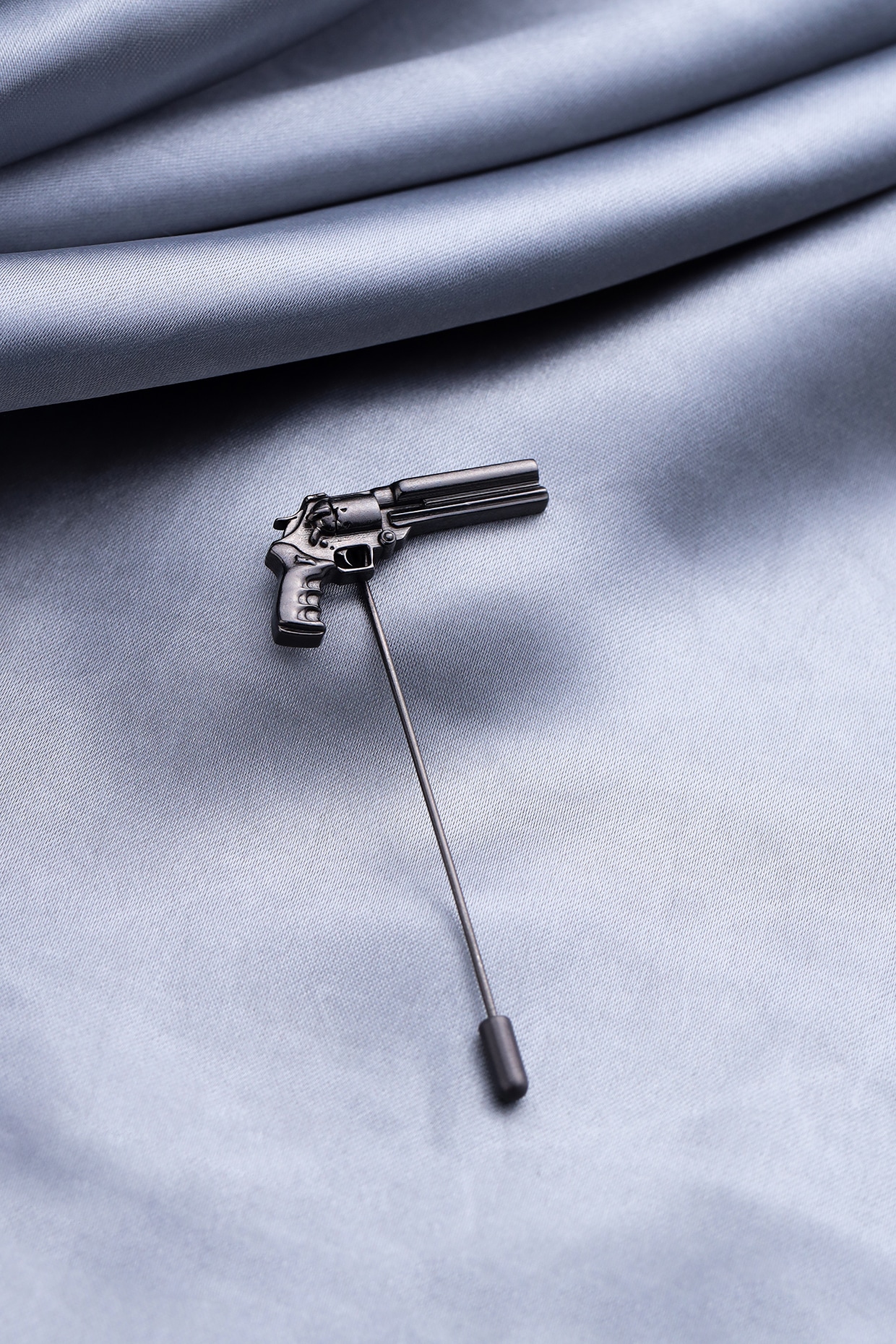 Black Tone Brass Gun Lapel Pin by Cosa Nostraa at Pernia's Pop Up Shop 2025