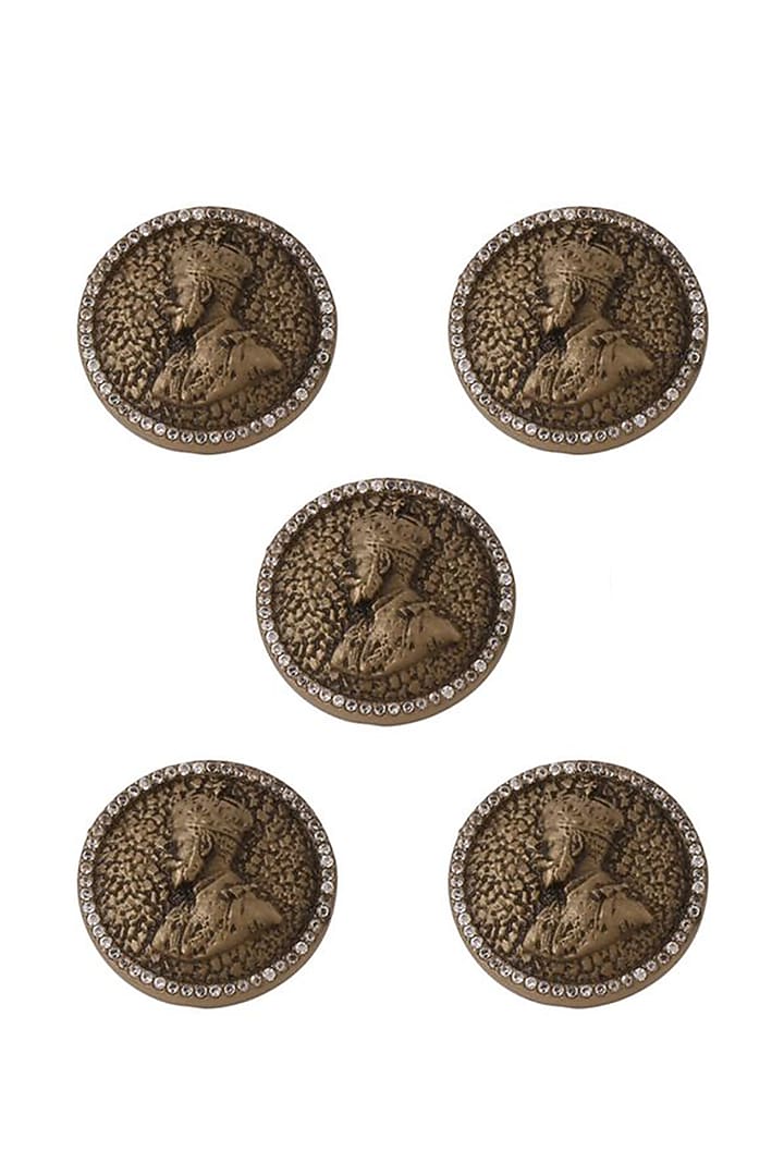 Antique Gold Noble King Buttons (Set of 5) by Cosa Nostraa at Pernia's ...