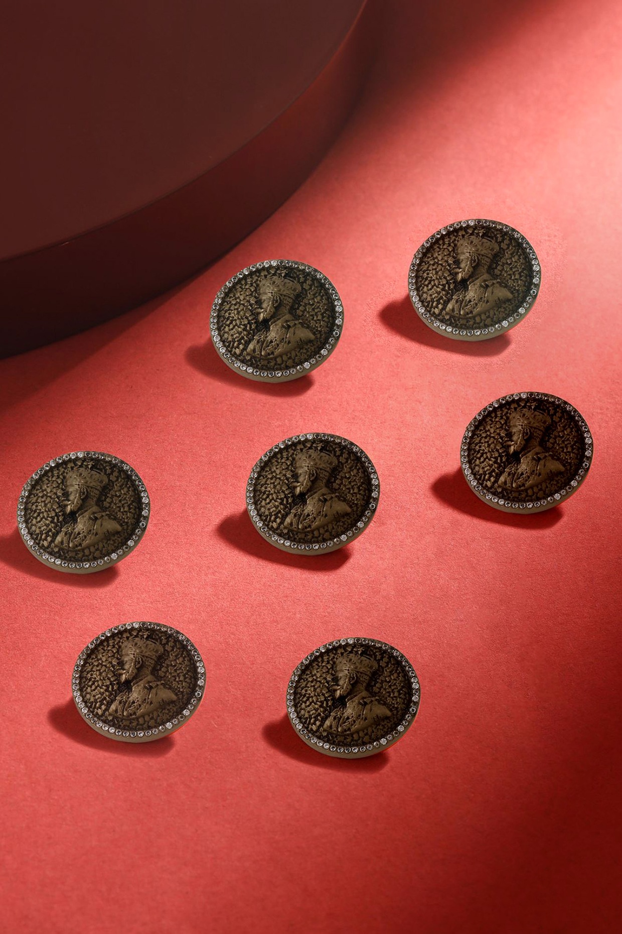 Antique Gold Noble King Buttons (Set of 7) by Cosa Nostraa at Pernia's ...