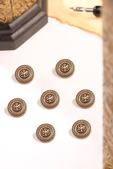 Antique Gold Rise Of Phoenix Buttons (Set Of 7) by Cosa Nostraa at ...