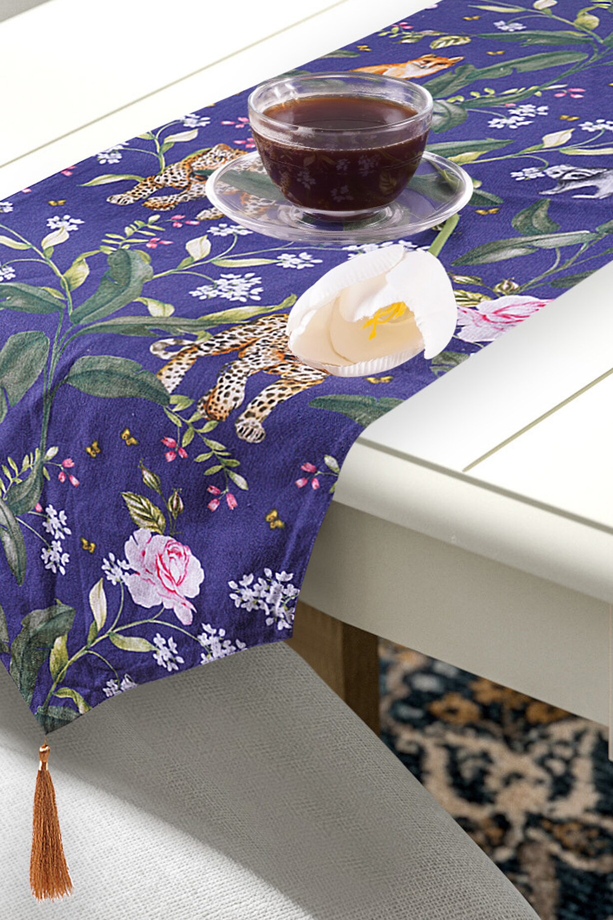 Midnight Blue Printed Table Runner by Conscious Co at Pernia's Pop Up ...