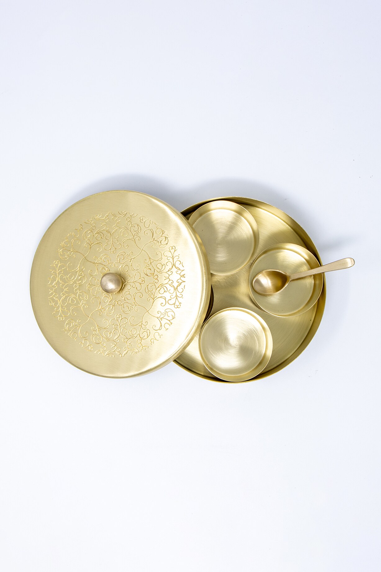 Gold Brass Pooja Box Set by Conscious Co at Pernia's Pop Up Shop 2026
