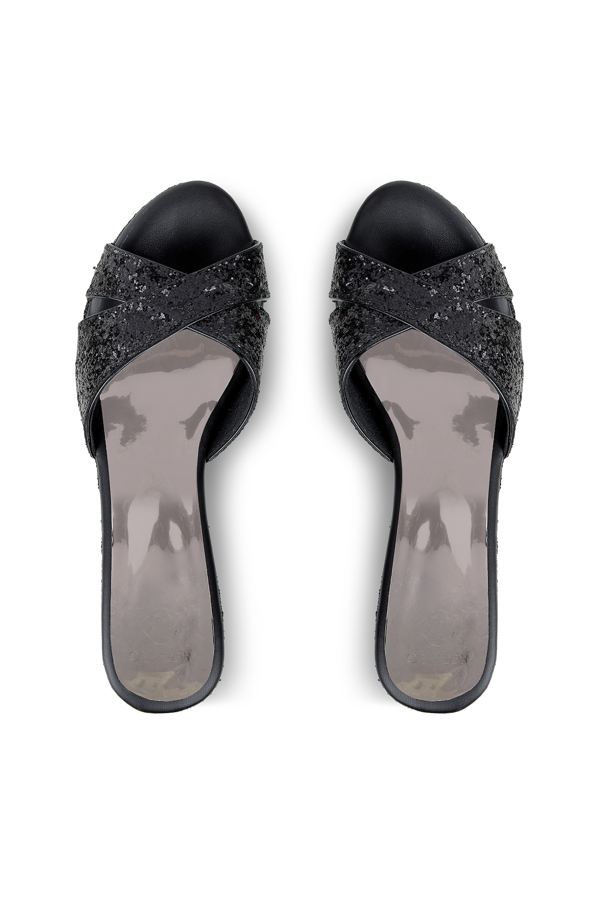 Black Faux Leather Wedges With 4 Inch Heels Design by Crimzon at Pernia ...