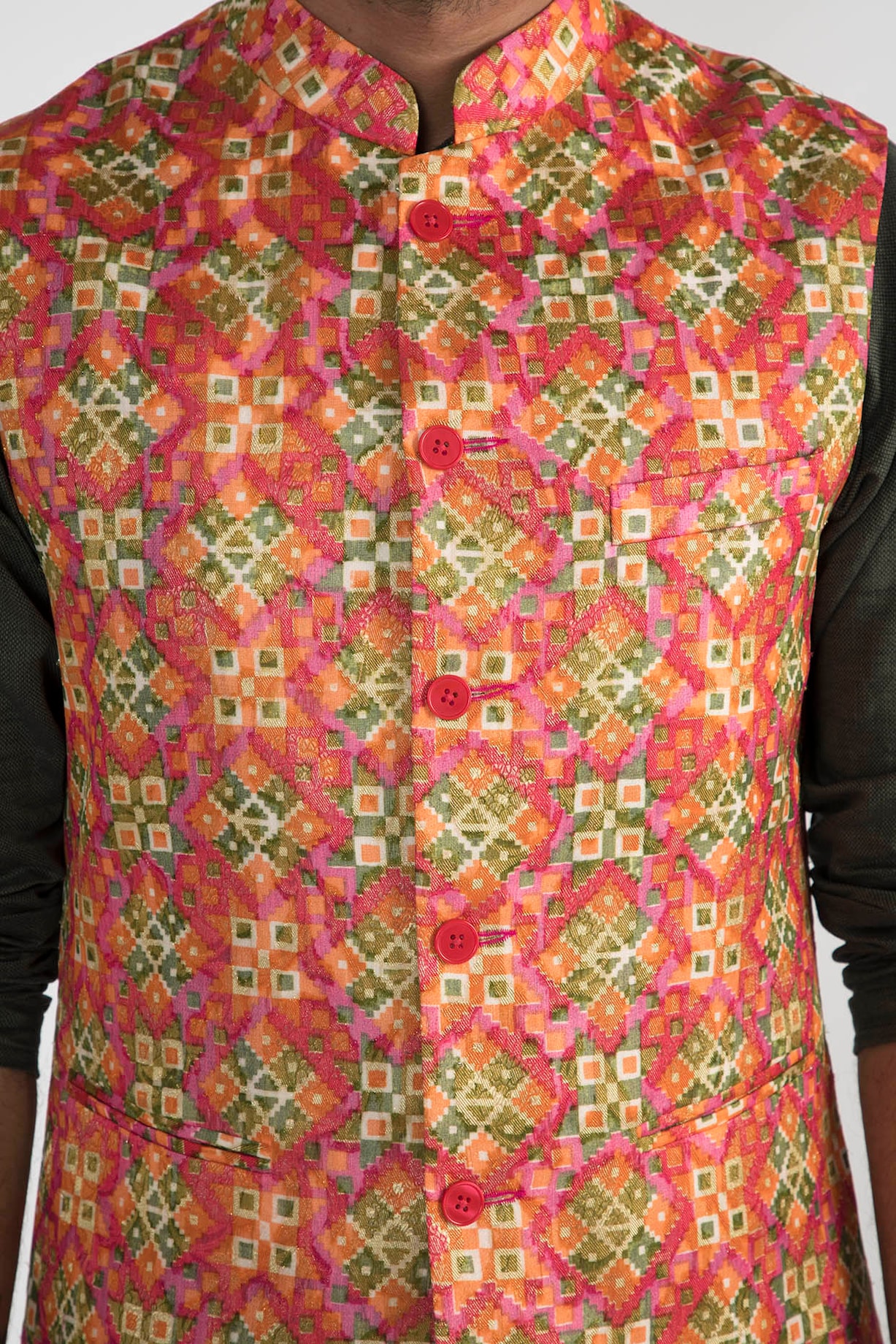 Multi Colored Printed Nehru Jacket by Chatenya Mittal at Pernia's Pop ...