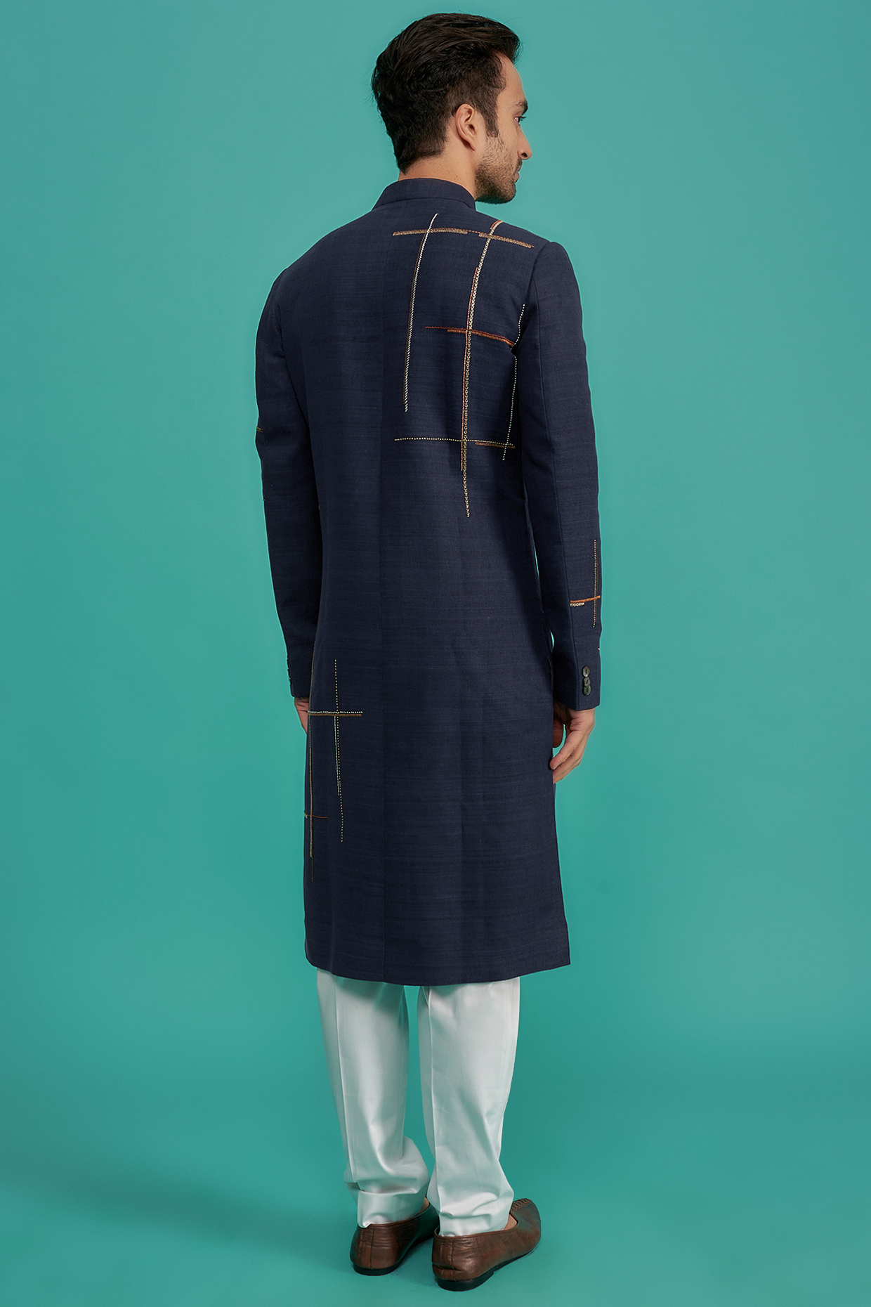Buy Countrymade Navy Blue Cotton Silk Hand Embroidered Kurta Set at ... Buy Countrymade Navy Blue Cotton Silk Hand Embroidered Kurta Set at ...
