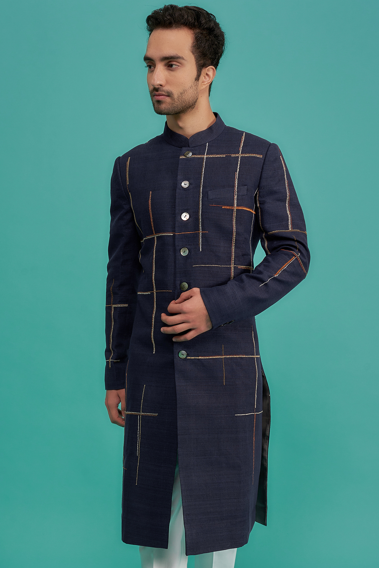 Buy Countrymade Navy Blue Cotton Silk Hand Embroidered Kurta Set at ... Buy Countrymade Navy Blue Cotton Silk Hand Embroidered Kurta Set at ...