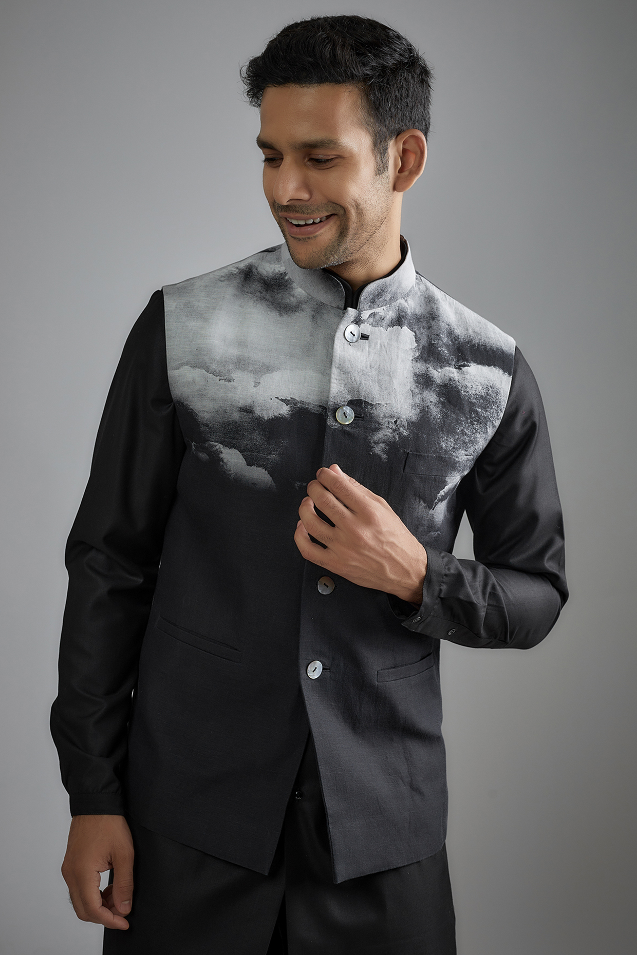 Navy Blue Cotton Silk Nehru Jacket Design by Countrymade at Pernia's ... Navy Blue Cotton Silk Nehru Jacket Design by Countrymade at Pernia's ...