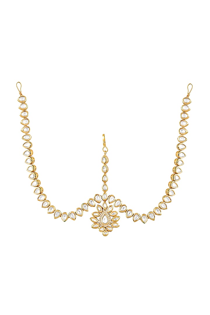 Gold Finish Kundan Polki Mathapathi by Curio Cottage at Pernia's Pop Up ...