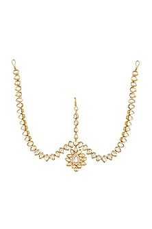 Gold Finish Kundan Polki Mathapathi Design by Curio Cottage at Pernia's ...