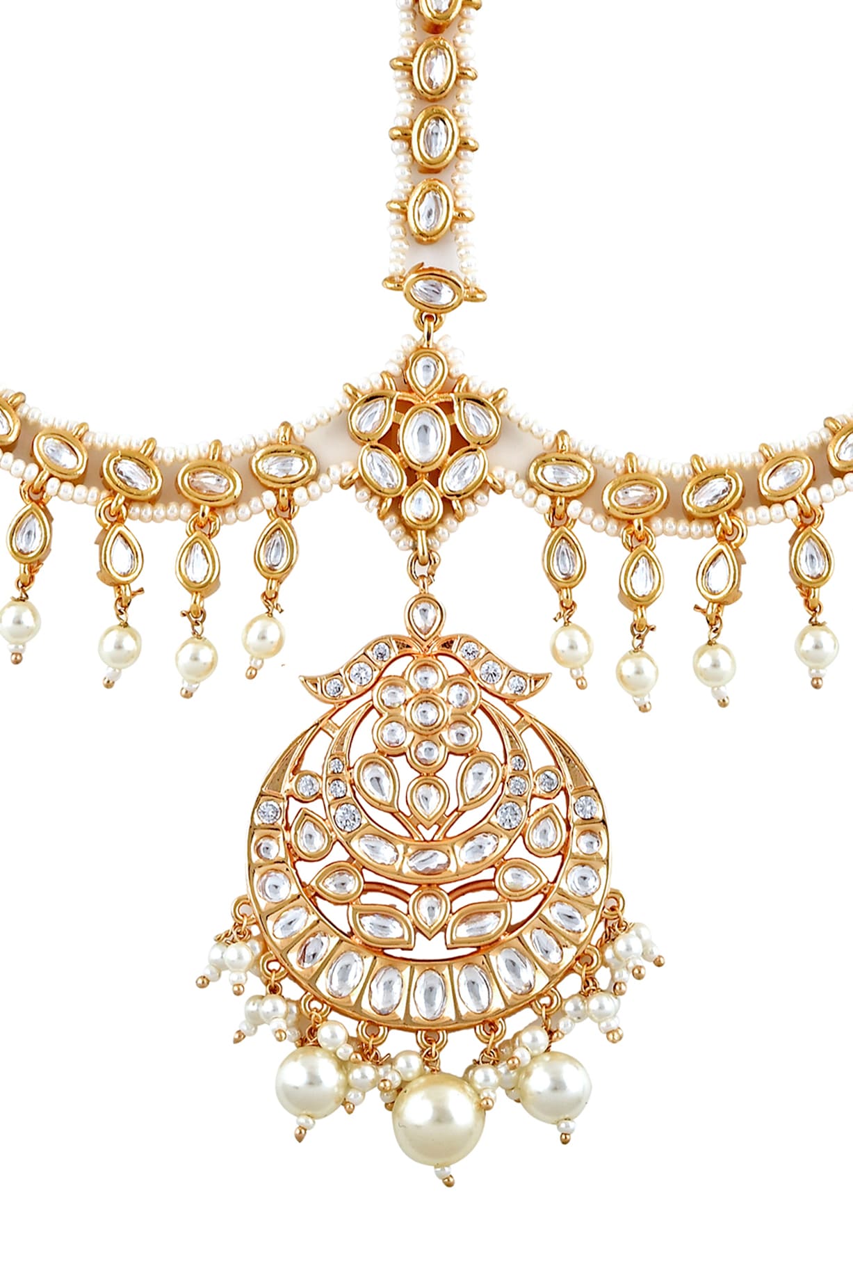 Gold Finish Semi Precious Stone Mathapathi by Curio Cottage at Pernia's ...