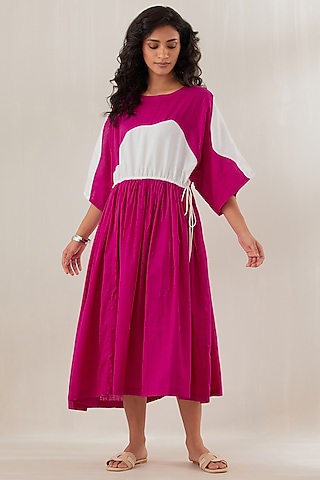 Magenta Slub Cotton Oversized Dress by Cupid Cotton at Pernia's Pop Up ...