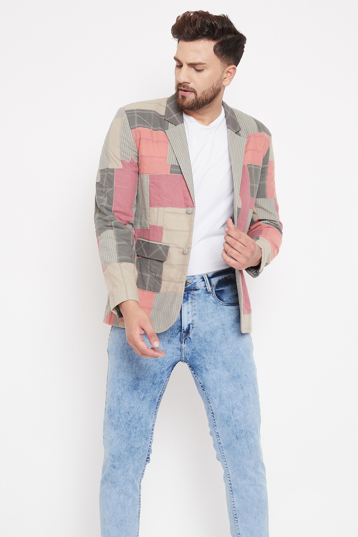 Multi-Colored Cotton Blend Blazer by Doodlage Men at Pernia's Pop Up ...