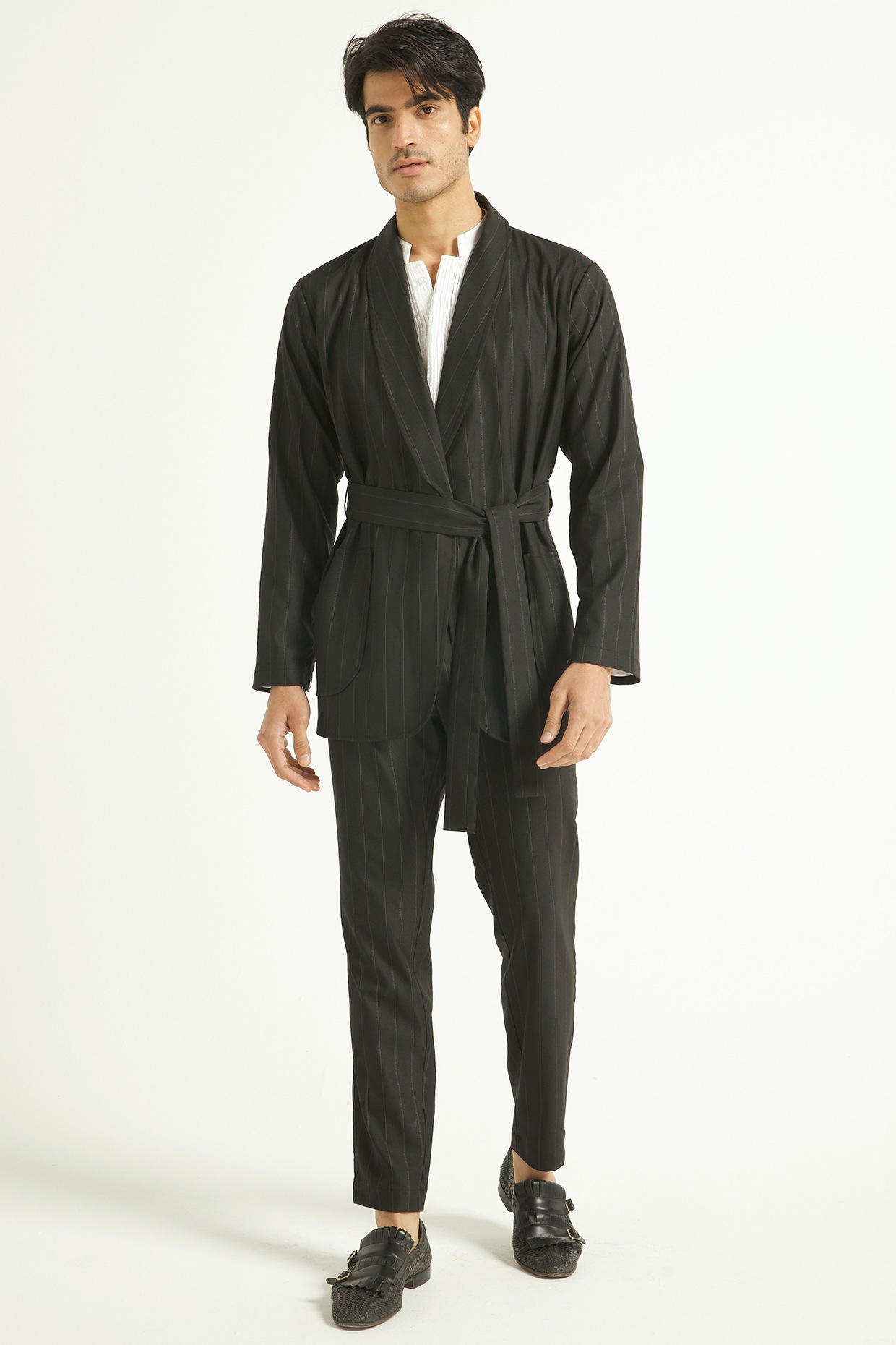 Black Overlap Jacket by Dash and Dot Men at Pernia's Pop Up Shop 2025