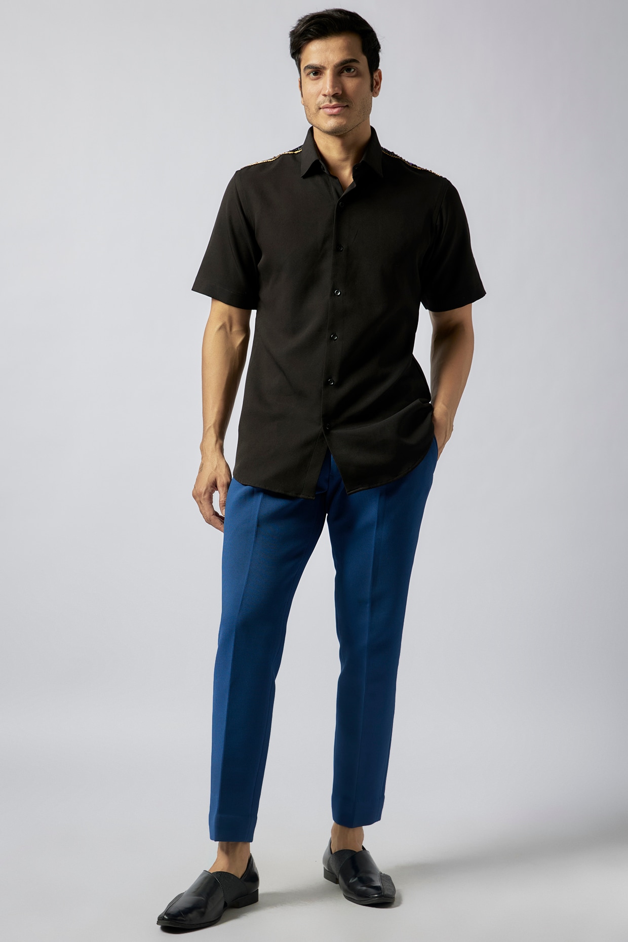 Cobalt Blue Roma High-Waisted Pant Set by Dapper & Dare at Pernia's Pop ...