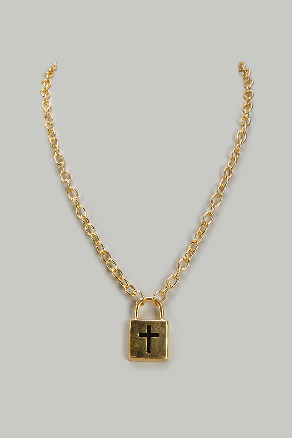 Gold Finish Enameled Lock Pendant Necklace by DASHIA at Pernia's Pop Up ...