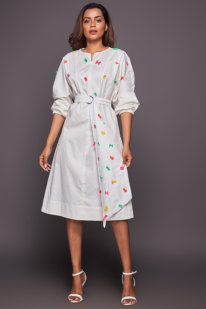 White Cotton Dress by Deepika Arora at Pernia's Pop Up Shop 2025