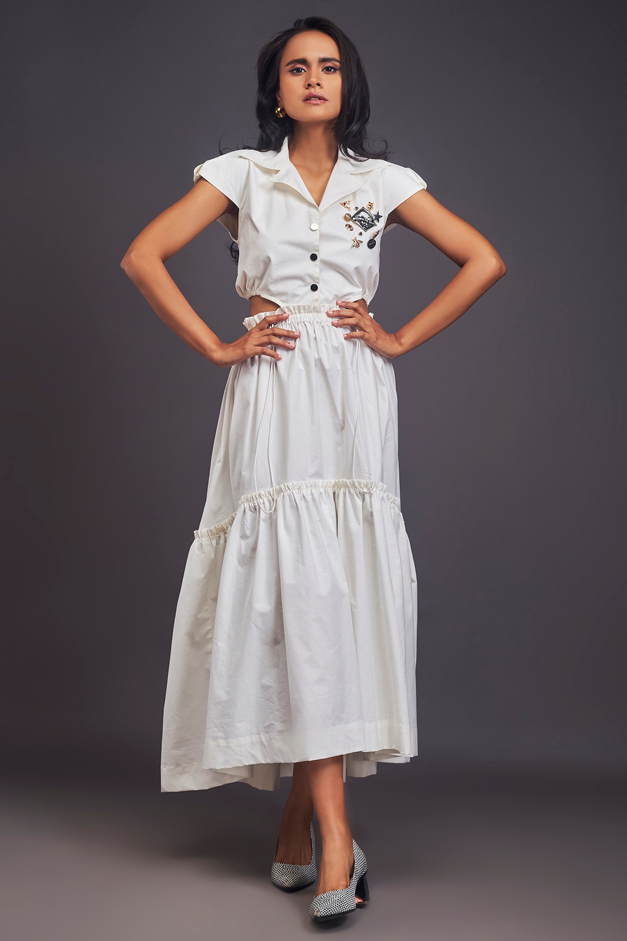 White Cotton Cut-Out Maxi Dress by Deepika Arora at Pernia's Pop Up ...