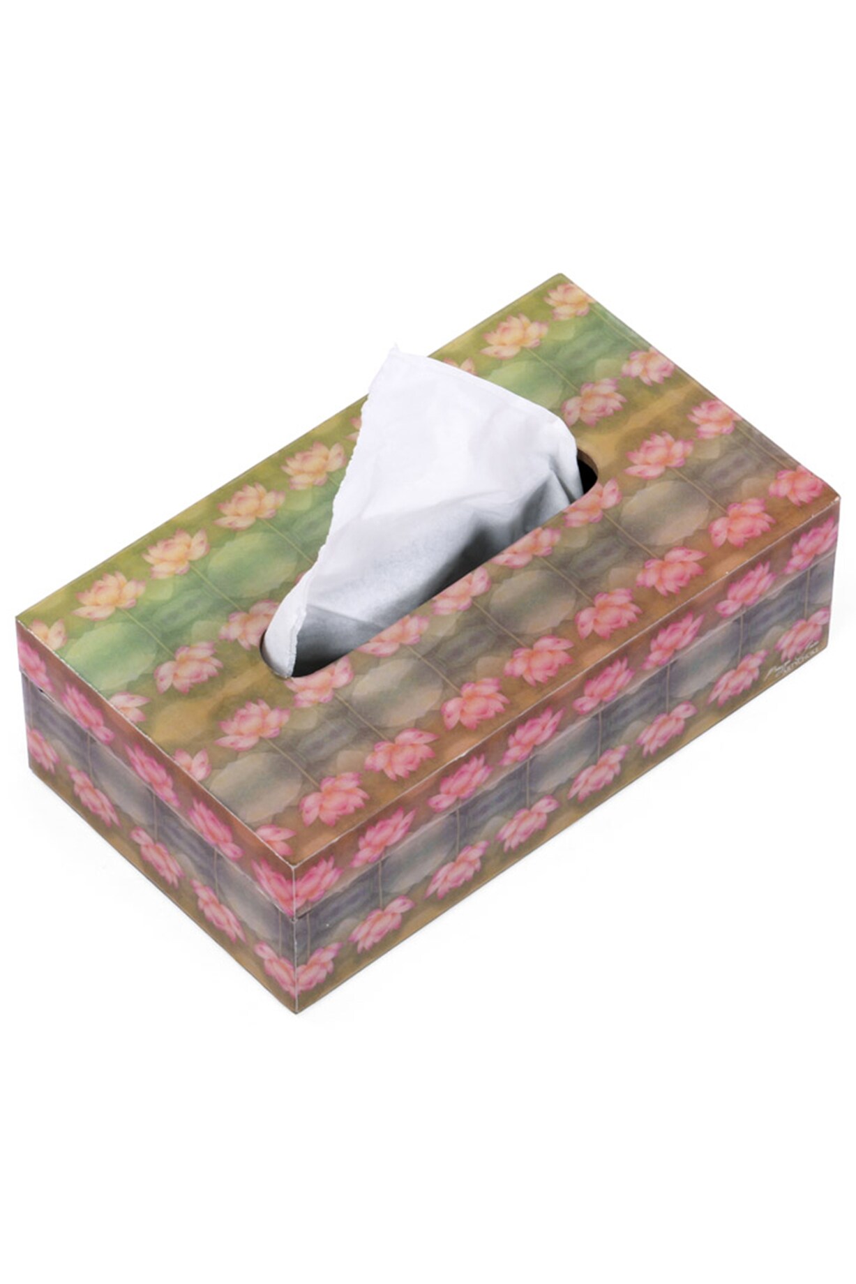 Green & Pink Wooden Tissue Box With Enamel Finish by Artychoke at ...